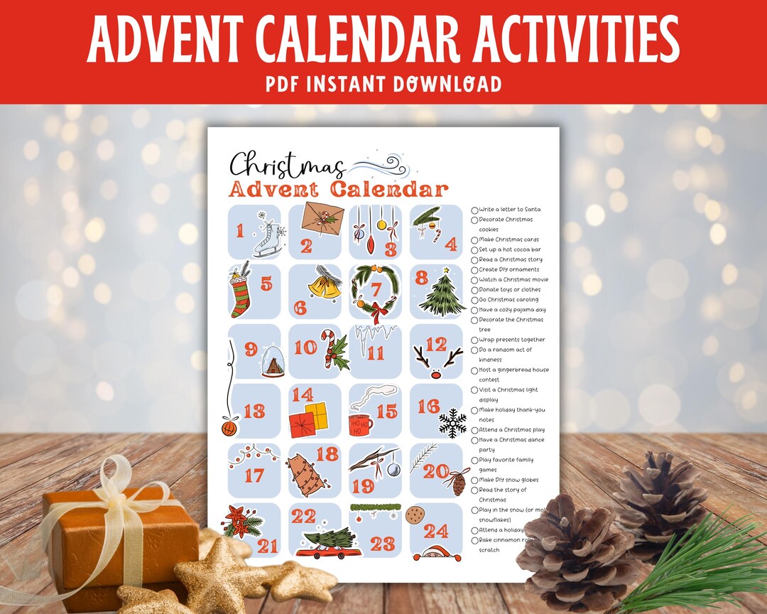 Printable Advent Calendar 2024, Advent Calendar for Kids, Christmas ...
