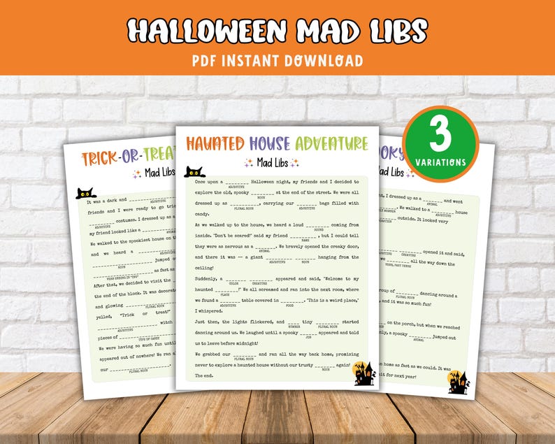 Printable Halloween Mad Libs for Kids, Mad Libs Printable Word Game ...