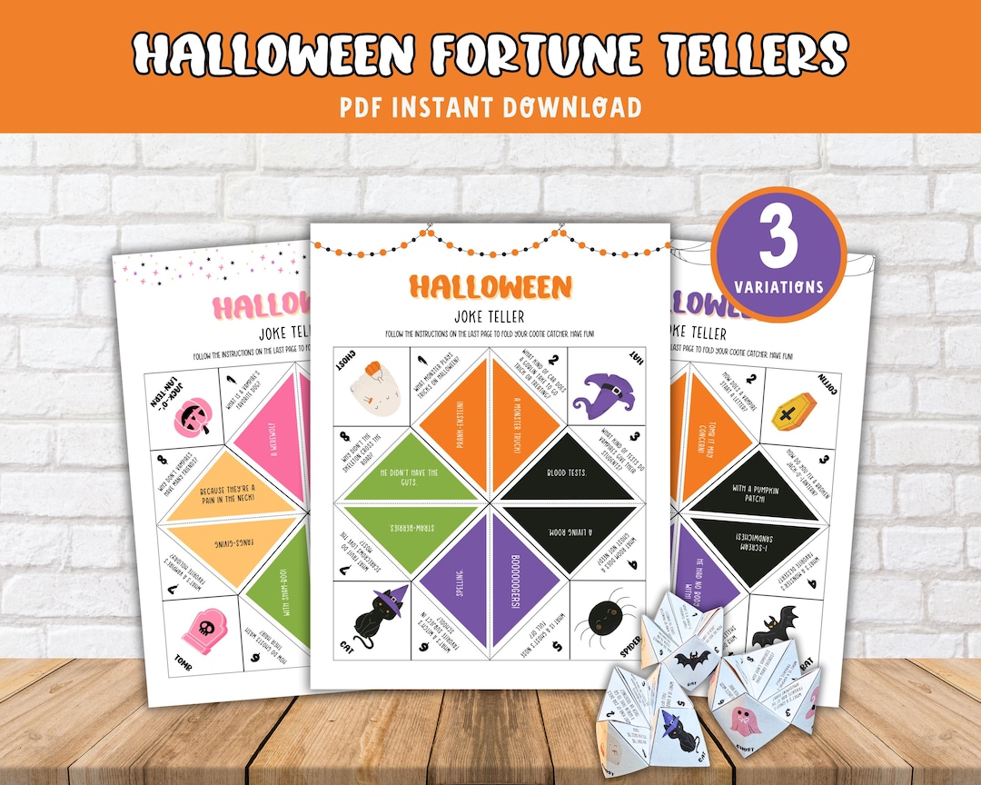 Printable Halloween Fortune Teller for Kids, Halloween Jokes, Classroom ...