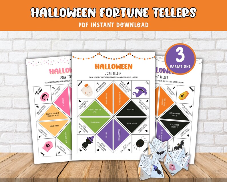 Printable Halloween Fortune Teller for Kids, Halloween Jokes, Classroom ...