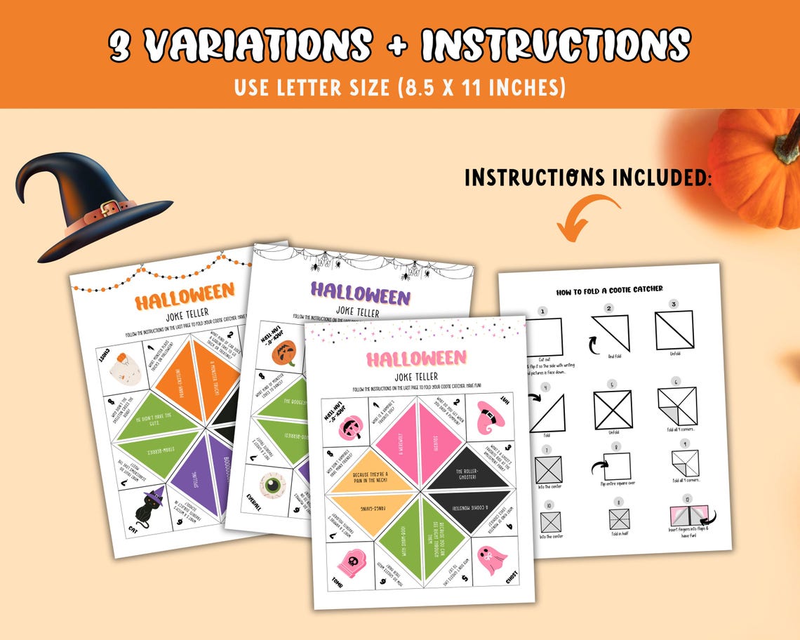 Printable Halloween Fortune Teller for Kids, Halloween Jokes, Classroom ...
