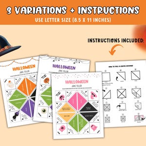 Printable Halloween Fortune Teller for Kids, Halloween Jokes, Classroom ...