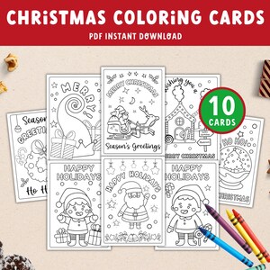 DIY Printable Christmas Card, DIY Christmas Craft, Coloring Pages for ...