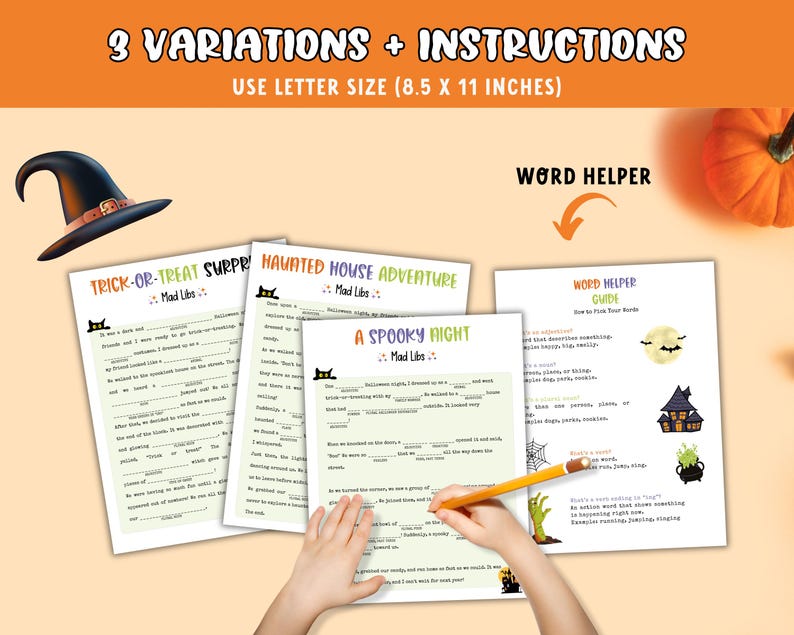 Printable Halloween Mad Libs for Kids, Mad Libs Printable Word Game ...