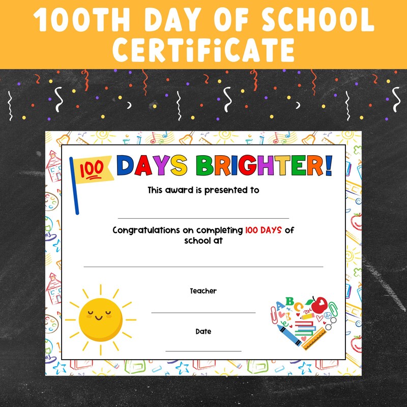 100th Day of School - Etsy