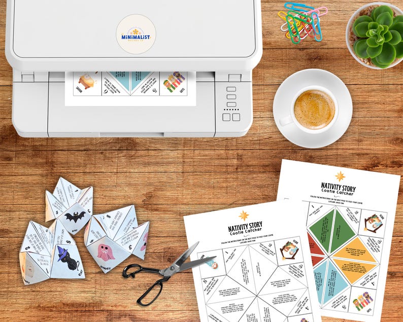 Printable Christmas Nativity Scene Cootie Catcher, Nativity Story ...