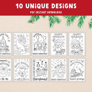 DIY Printable Christmas Card, DIY Christmas Craft, Coloring Pages for ...