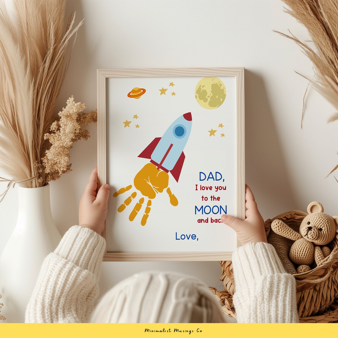 Father's Day Handprint Art Craft, Perfect DIY Gift for Daddy, Grandad ...