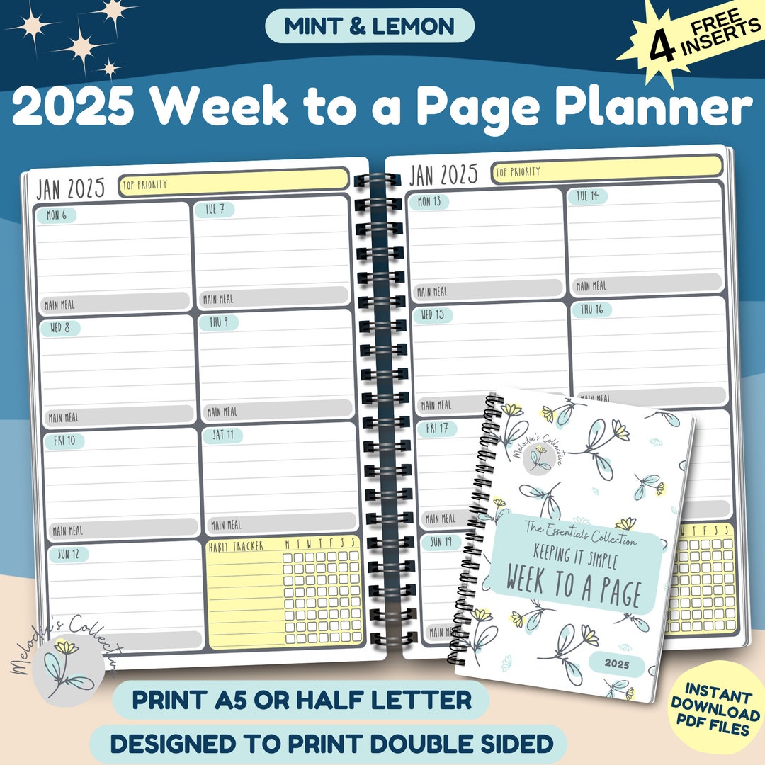 2025 Weekly Planner | ADHD Printable Planner | A5 Planner Inserts ...