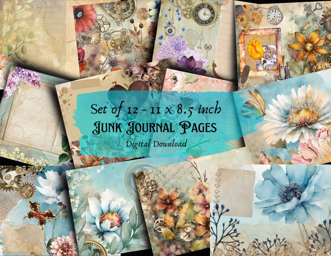 Vintage Flower Junk Journal Pages: Printable Ephemera (digital Download ...