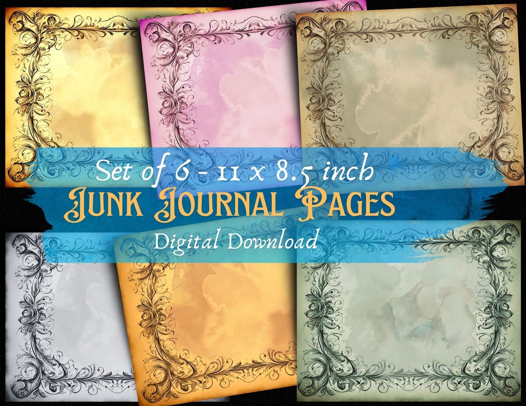 Filigree Junk Journal Page Borders: Printable Ephemera (digital ...