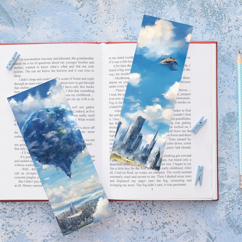 Blue Sky Bookmark Set 20 PCS Printable Digital Bookmarks for Planners ...