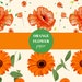 Orange Flower Digital Paper / Digital Paper Pack 8 JPG 8 PNG Instant ...