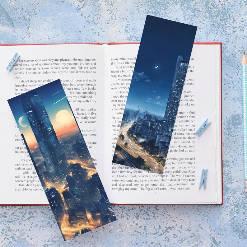 Blue Sky Bookmark Set 20 PCS Printable Digital Bookmarks for Planners ...