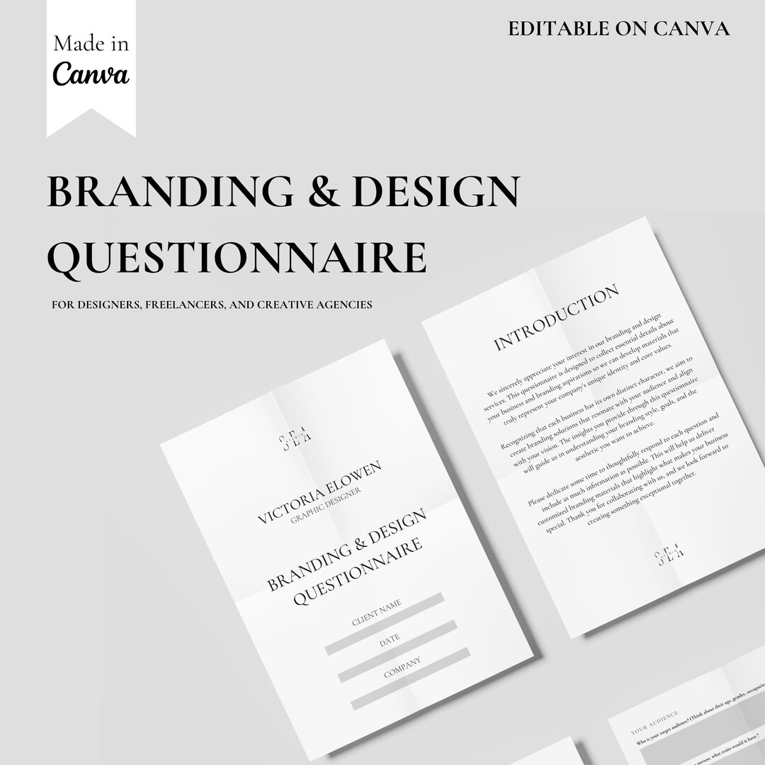 CANVA Editable Template | 20-question Branding & Design Questionnaire ...