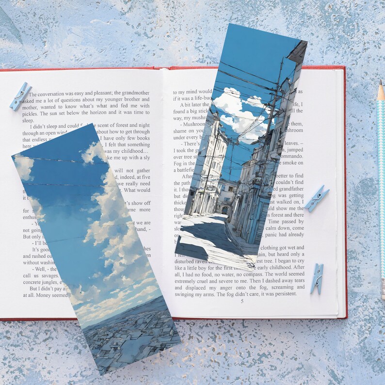 Blue Sky Bookmark Set 20 PCS Printable Digital Bookmarks for Planners ...