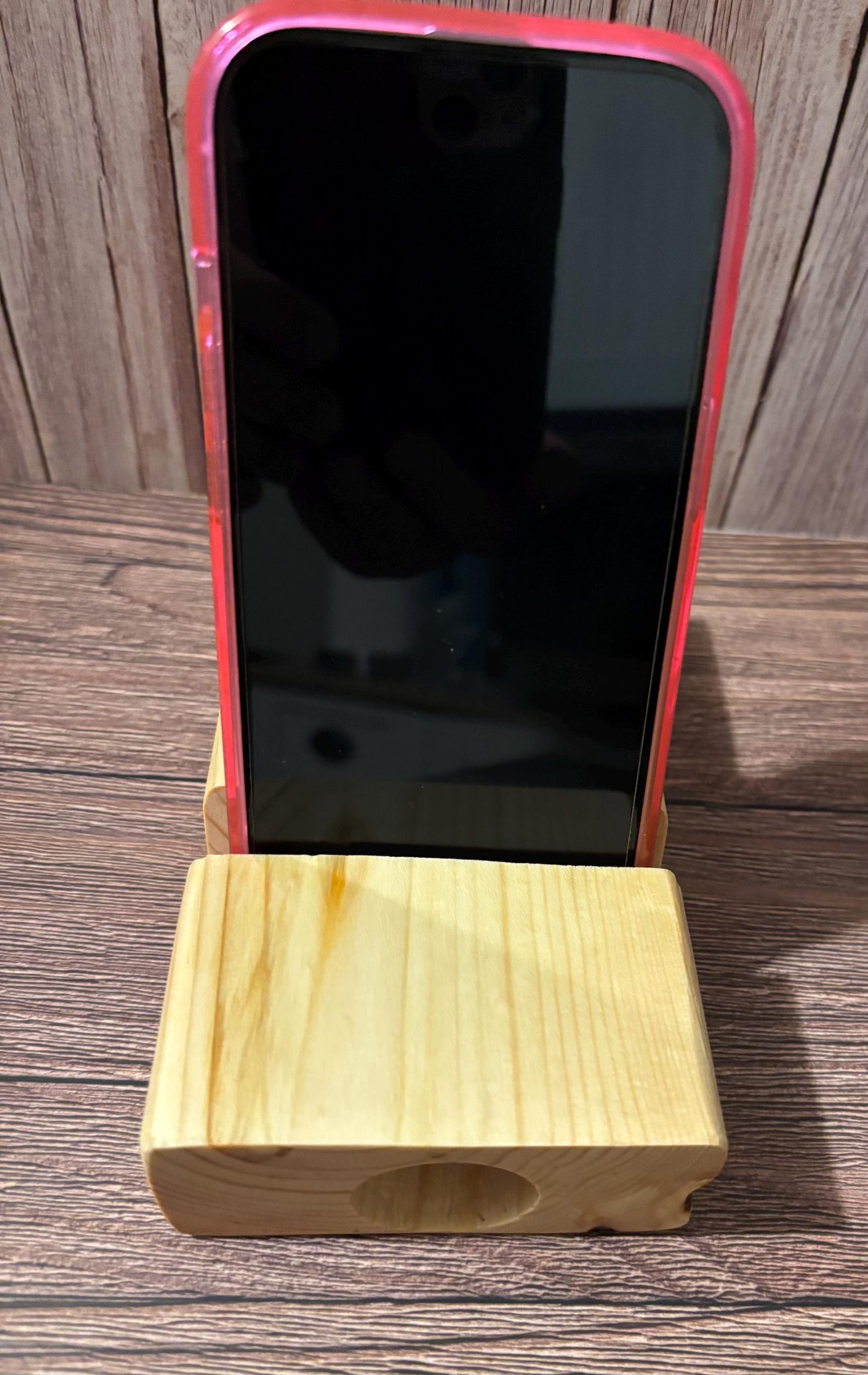 Rustic Phone Stand Natural Look 2x4 W/ Wooden Sound Amplifier - Etsy