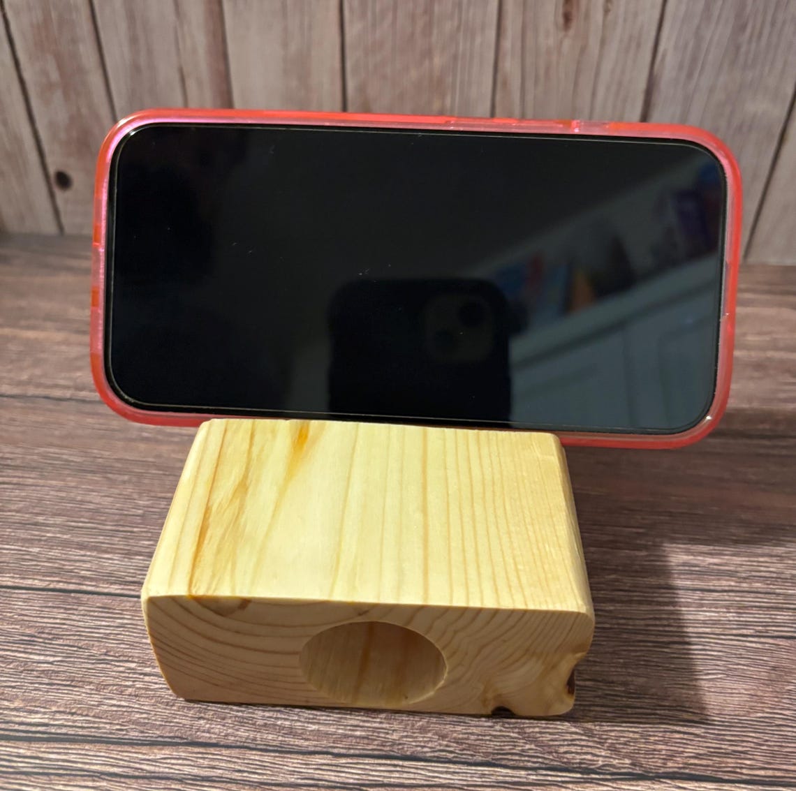 Rustic Phone Stand Natural Look 2x4 W/ Wooden Sound Amplifier - Etsy