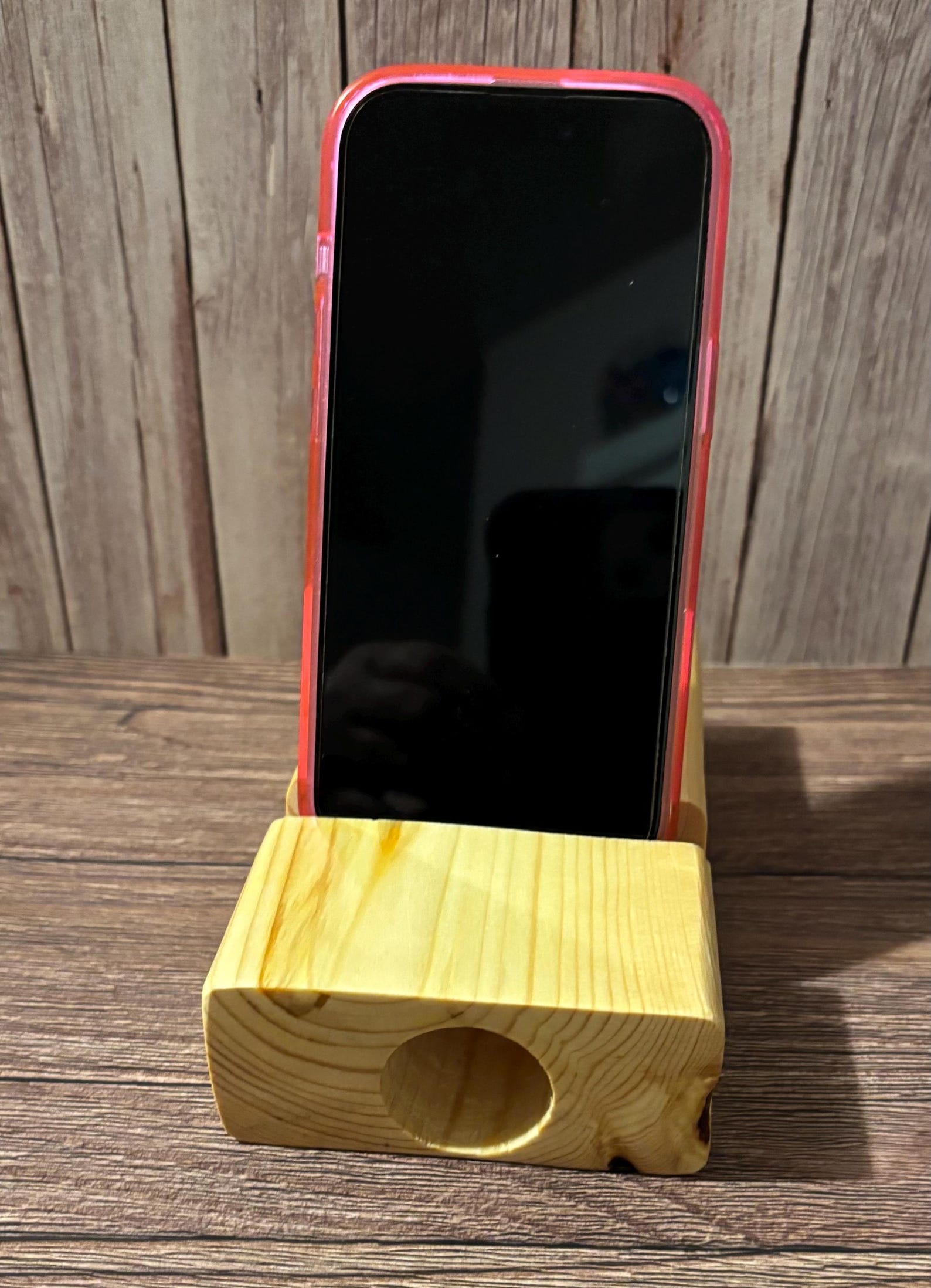 Rustic Phone Stand Natural Look 2x4 W/ Wooden Sound Amplifier - Etsy