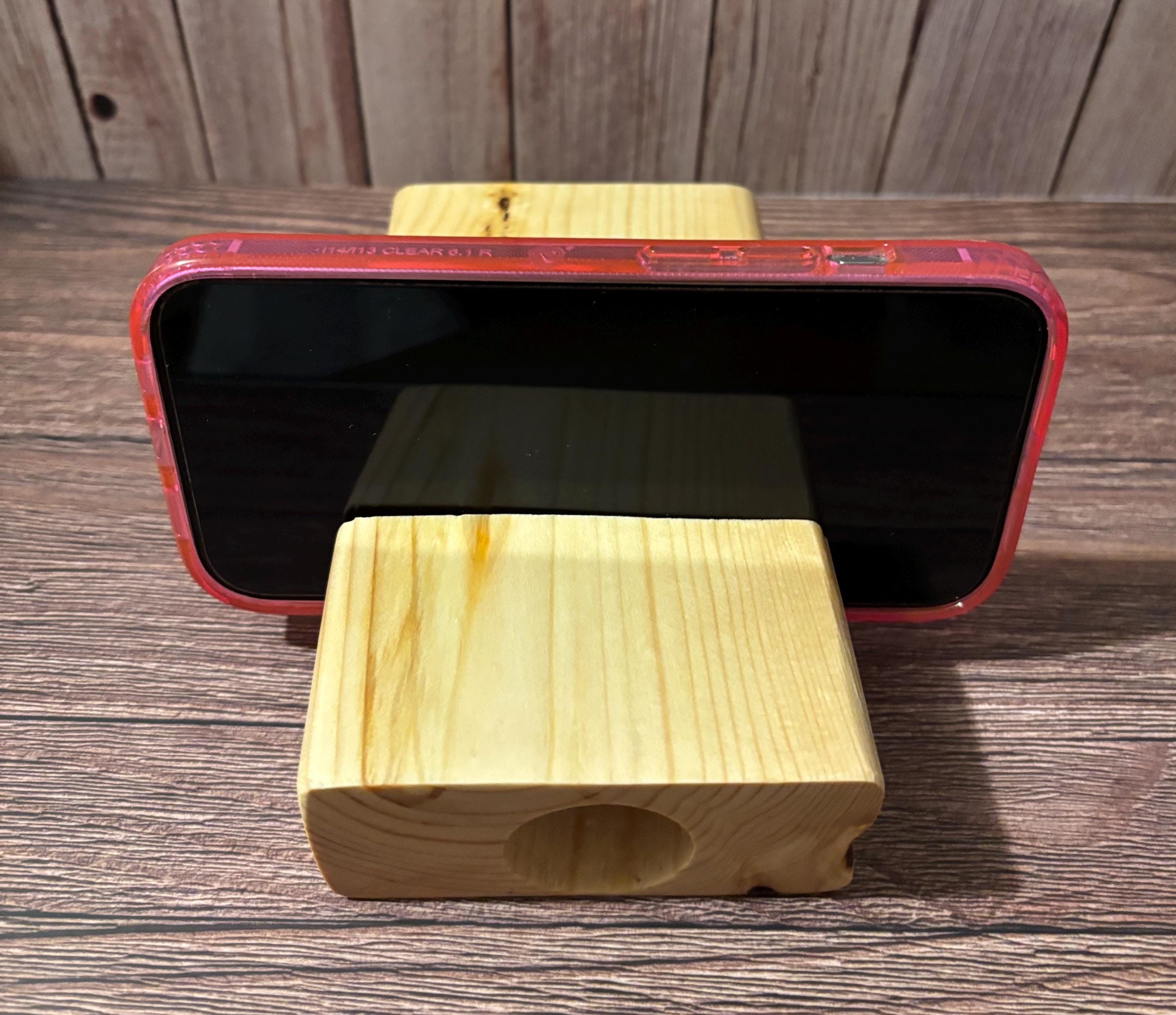 Rustic Phone Stand Natural Look 2x4 W/ Wooden Sound Amplifier - Etsy
