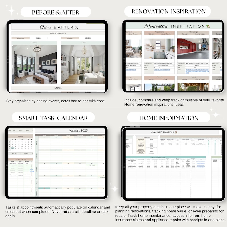 Home Renovation Planner, Home Renovation Budget Tracker, Home ...