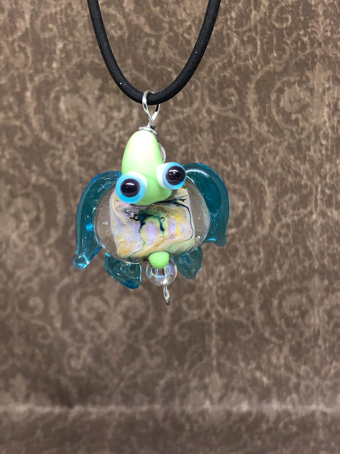 Handmade Lampwork Glass Sea Turtle Pendant - Etsy