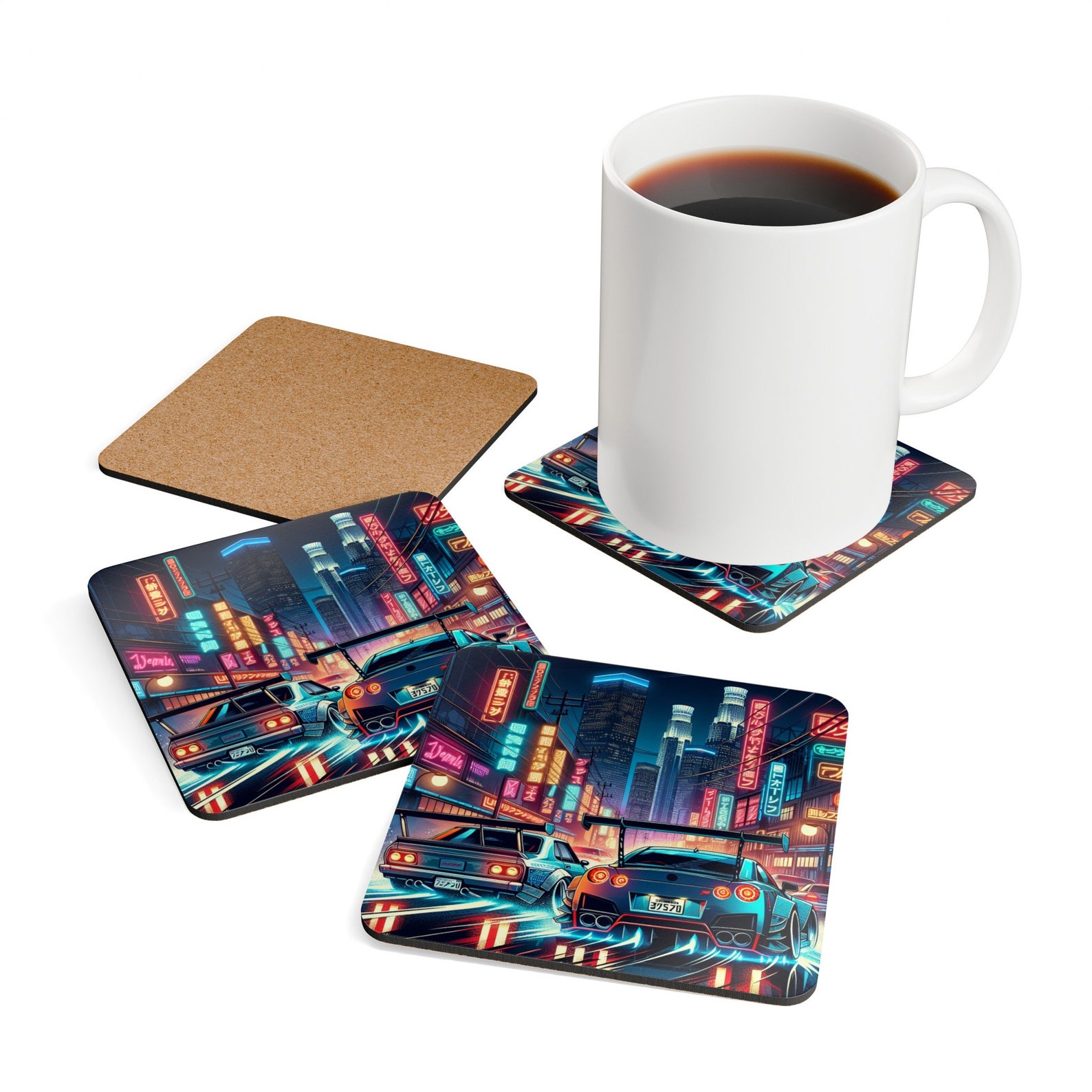 Nissan Skyline Hakosuka, Nissan GT-R R35 Corkwood Coaster Set of Four ...