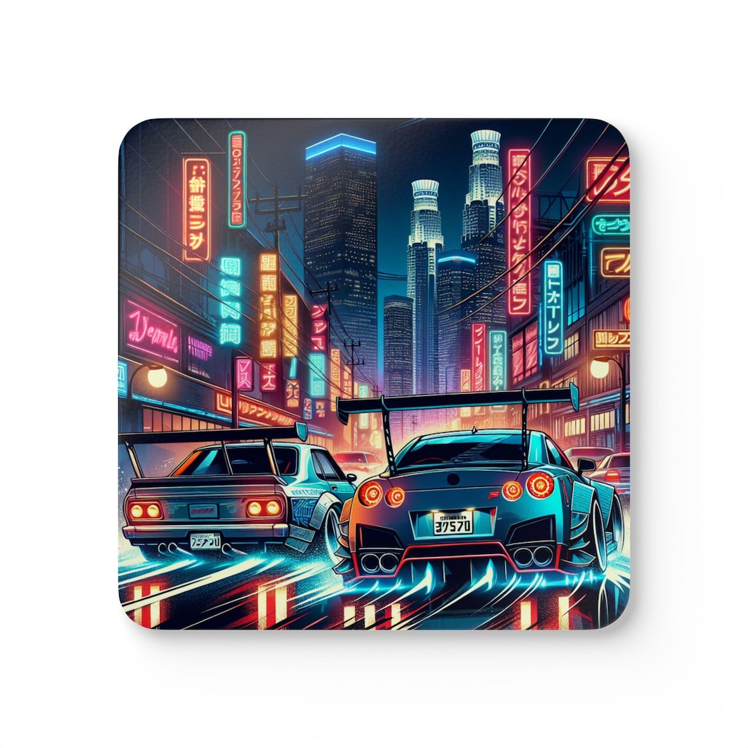 Nissan Skyline Hakosuka, Nissan GT-R R35 Corkwood Coaster Set of Four ...
