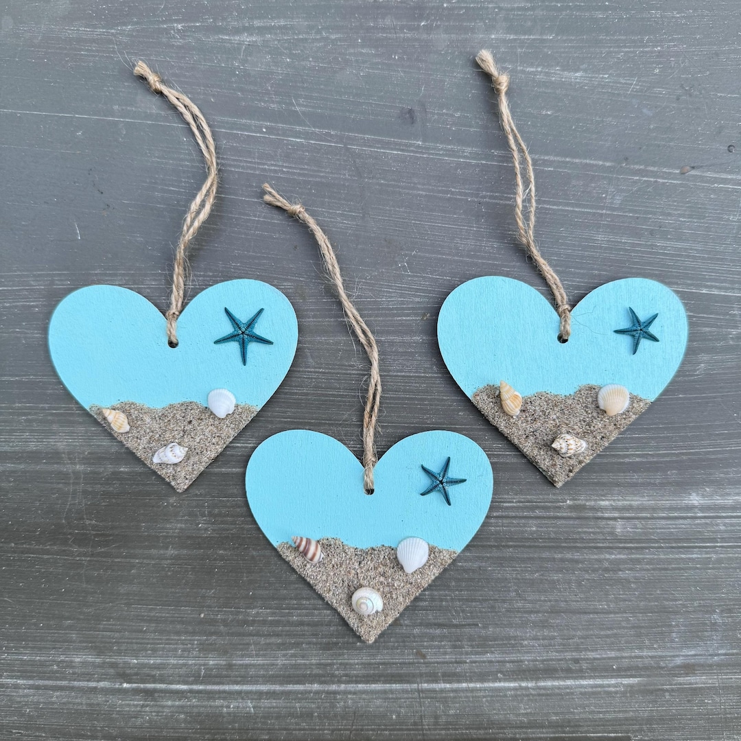 Beach Christmas Ornaments, Set of 3, Sea Shell Ornaments, Ocean Sea ...