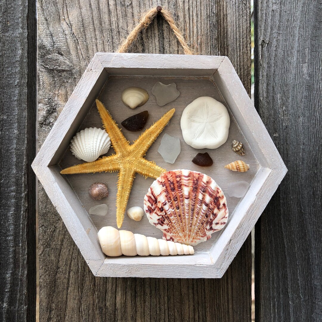 Beach Decor Silver/ White Rectangular Tissue Box Cover, Sea Shell ...