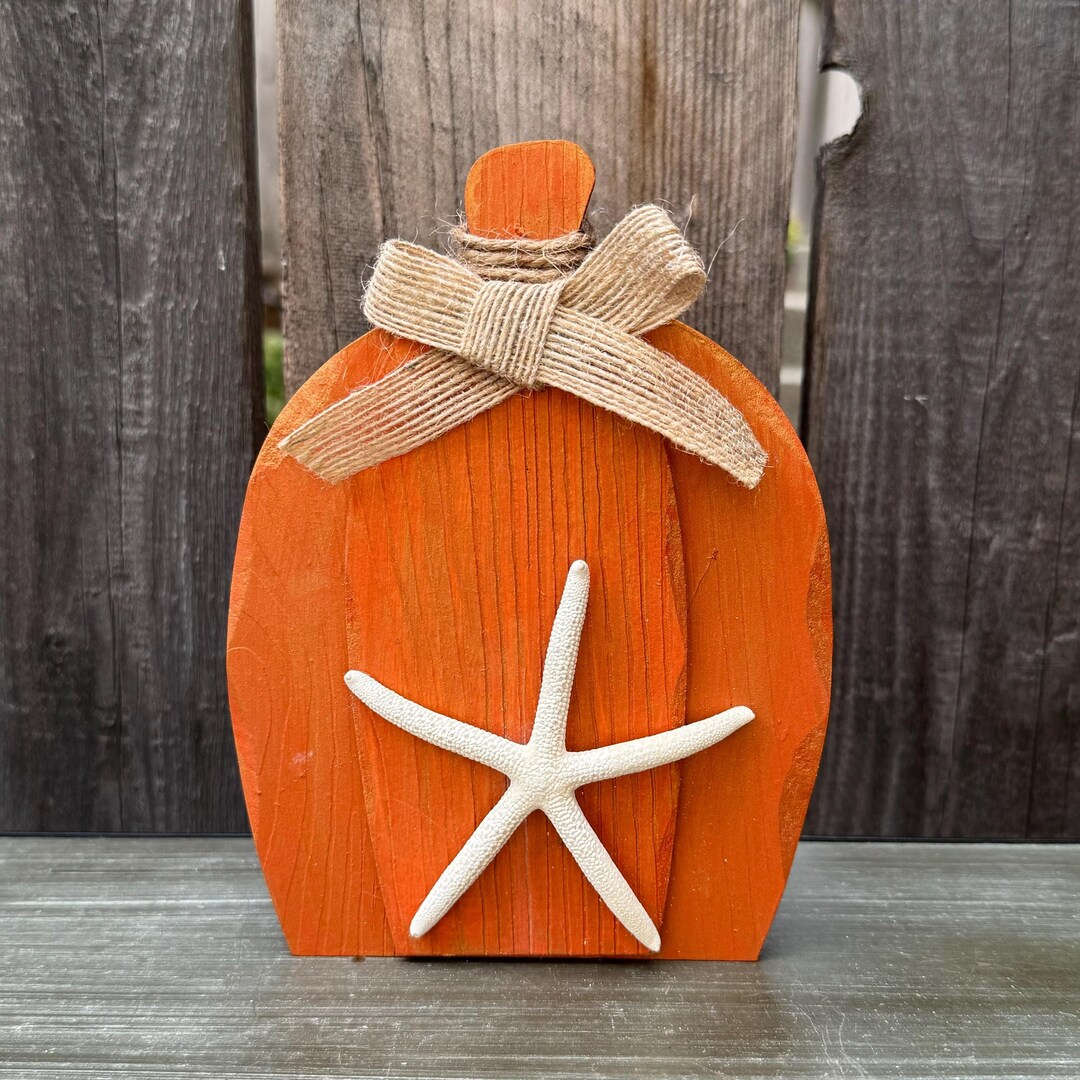 Rustic Coastal Farmhouse Pumpkin, Nautical Halloween Thanksgiving Decor ...