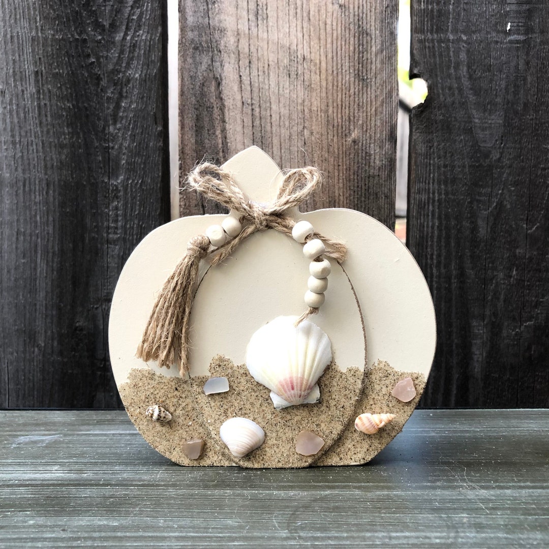 Beach Coastal Farmhouse Pumpkin, Nautical Halloween Thanksgiving Decor ...