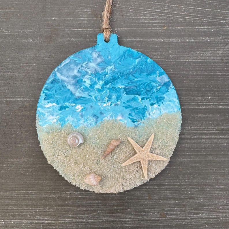 3 Beach Christmas Ornaments, Set of 3, Sea Shell Ornaments, Ocean Sea ...