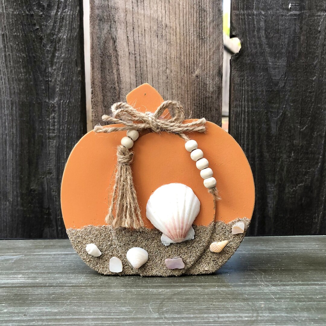 Beach Coastal Farmhouse Pumpkin, Nautical Halloween Thanksgiving Decor ...