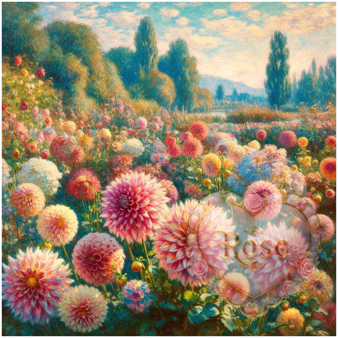 Beautiful Dalia Garden 4 Digital Art Prints Bundle! - Etsy