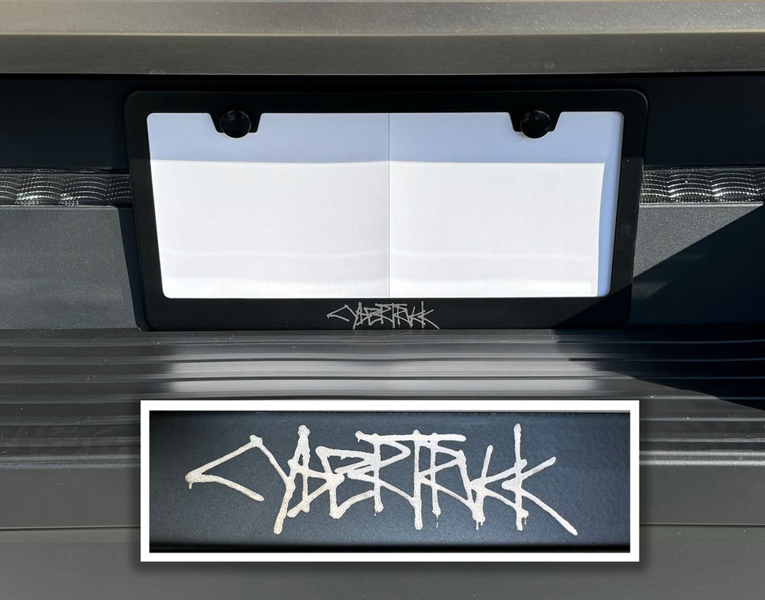Cybertruck Graffiti Stainless Steel License Plate Frame Holder Tesla - Etsy