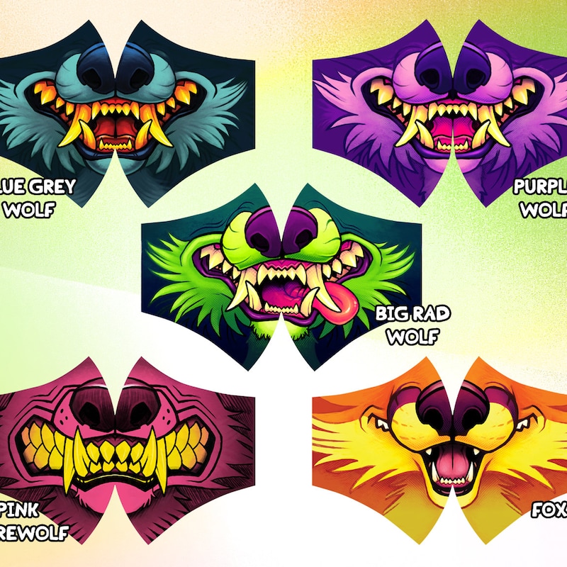 Wolf Face Mask - Etsy