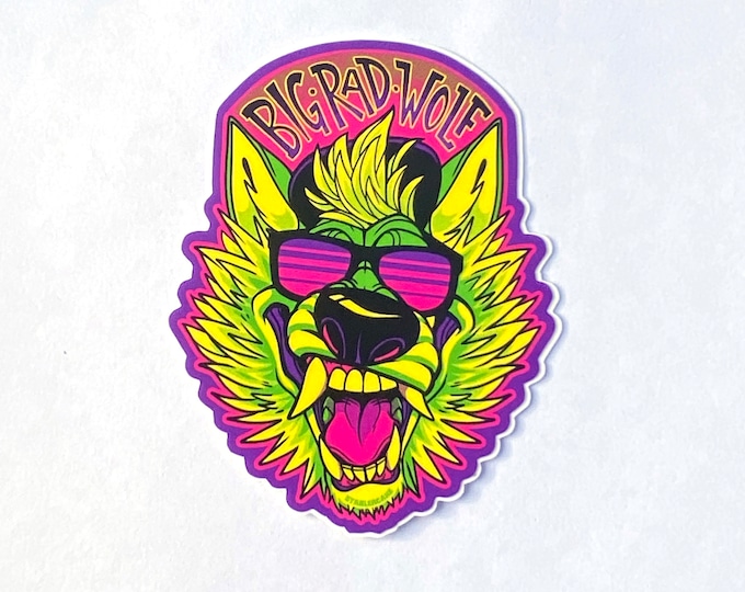 Big Rad Wolf Vinyl Sticker - Etsy