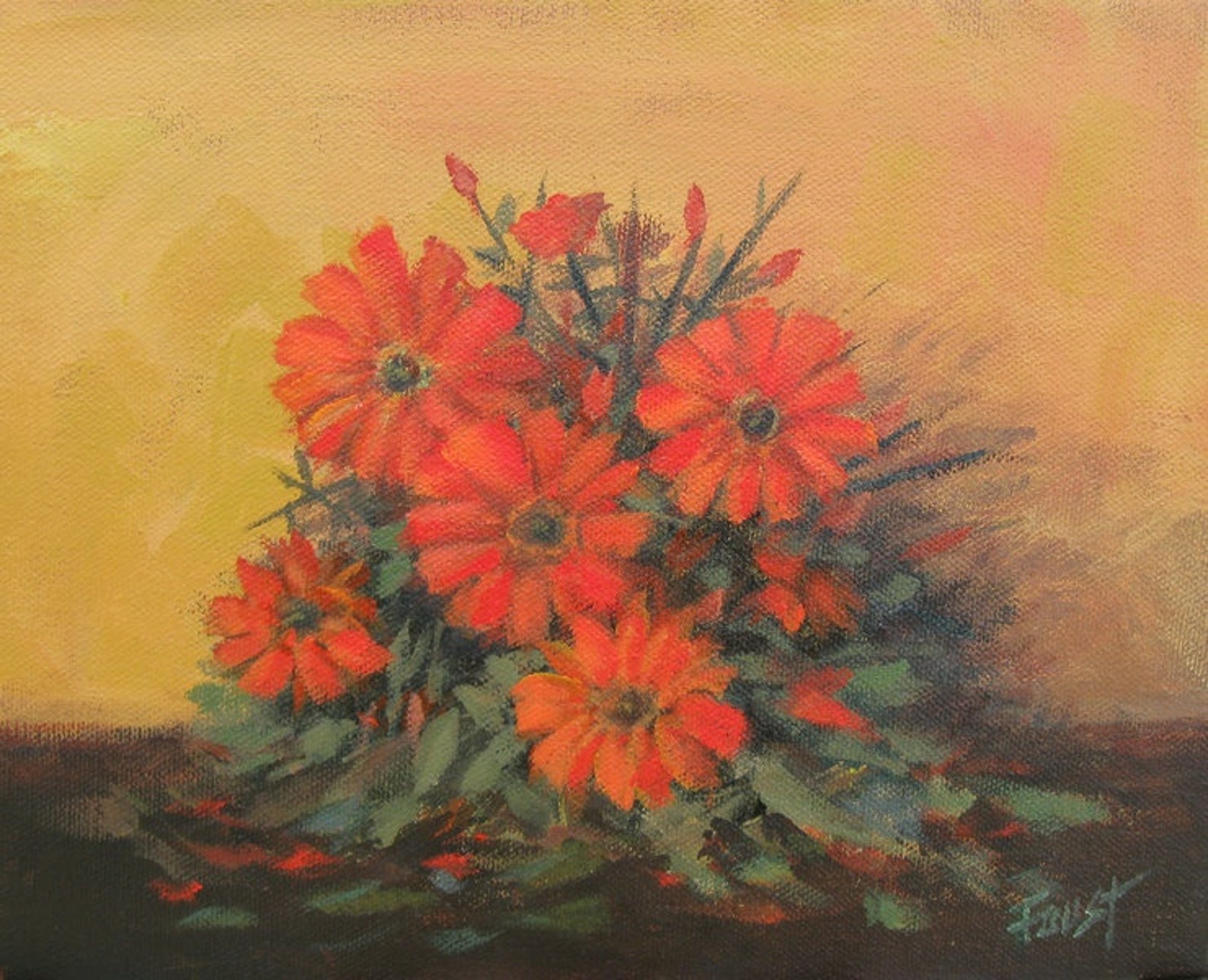 Red Flowers, Still Life, Red Still Life, Flowers, Foust, Original ...