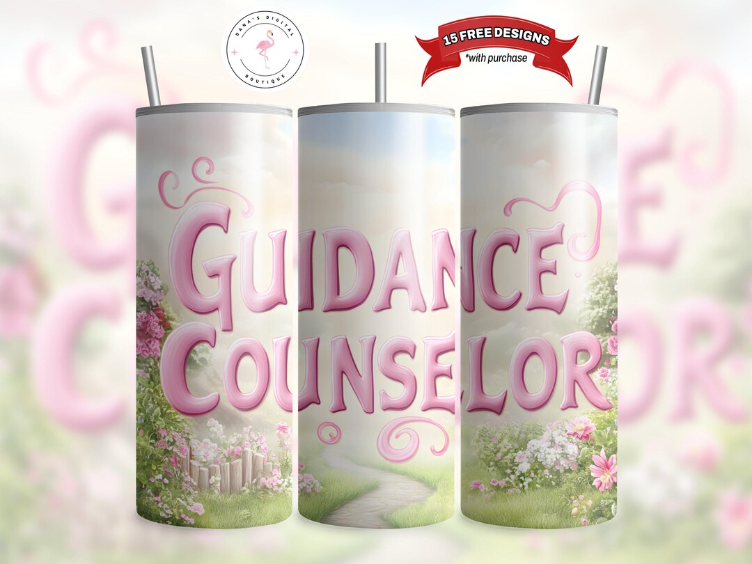 Guidance Counselor Design for 20 Oz Skinny Tumbler Wrap PNG Digital ...