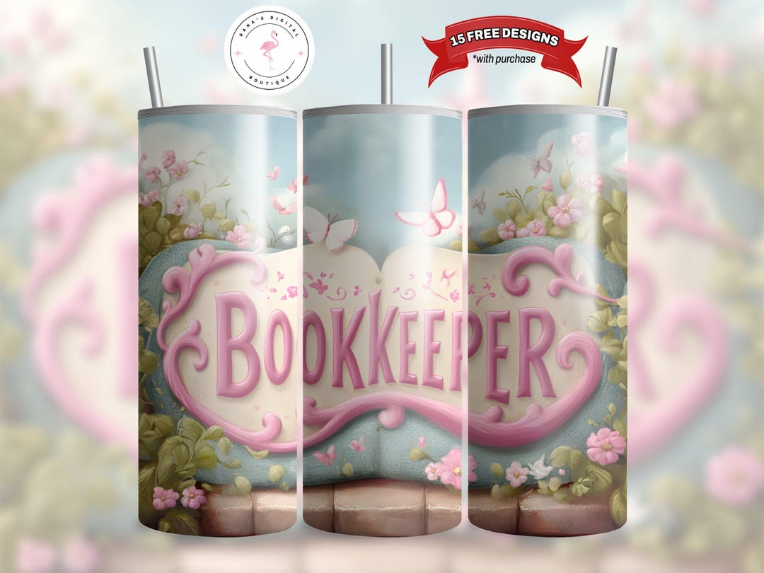 Bookkeeper Illustration Pastel Colors Flowers Butterflies Sky, 20 Oz ...