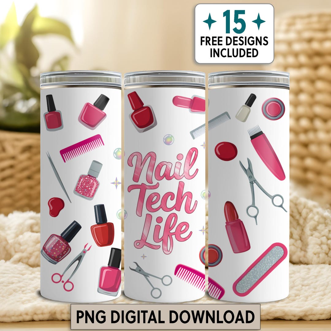 Nail Tech Life 20 Oz Tumbler Wrap Beauty Tools Pattern Gift for Nail ...