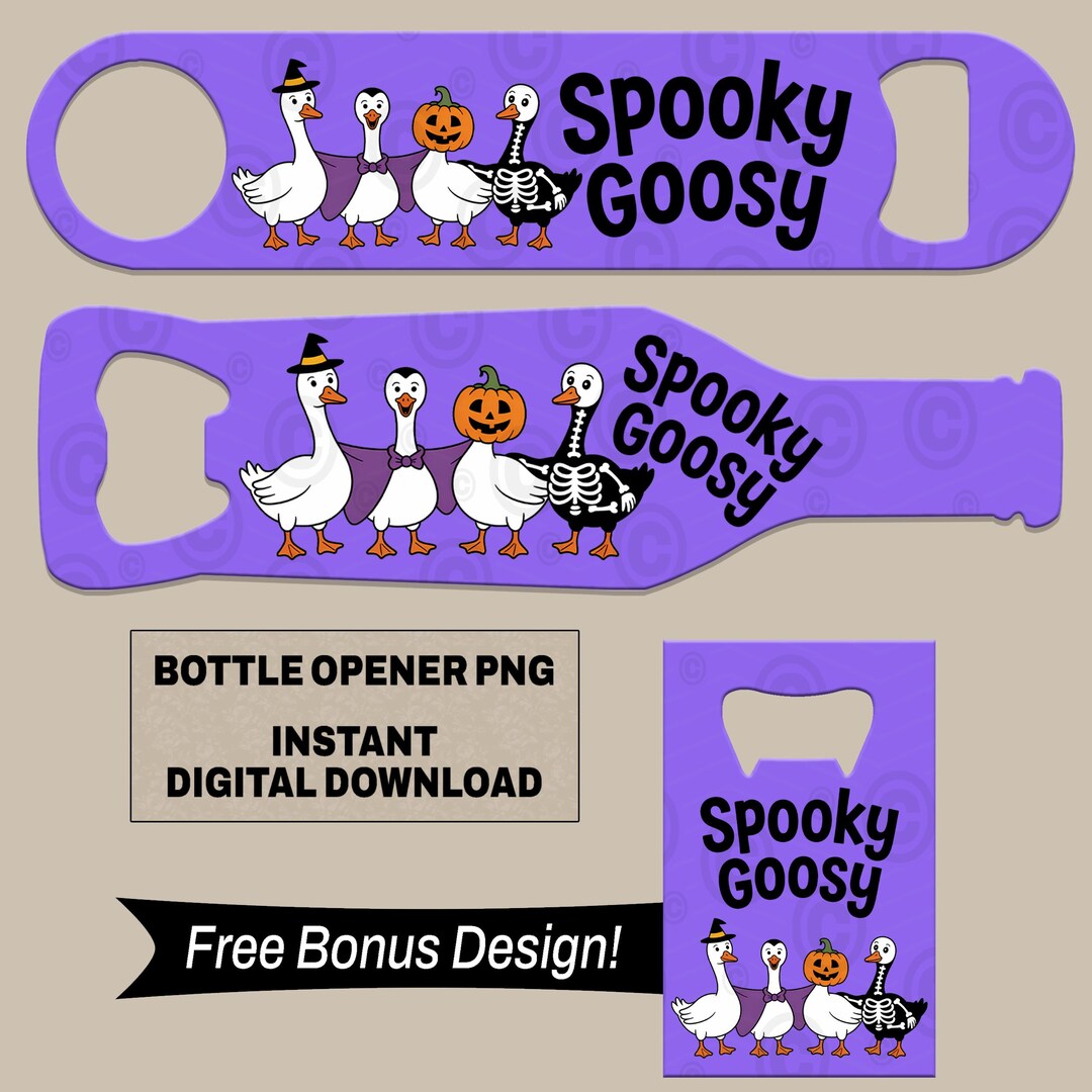 Spooky Goosy Halloween Bottle Opener Ghost Skeleton Goose Friends ...
