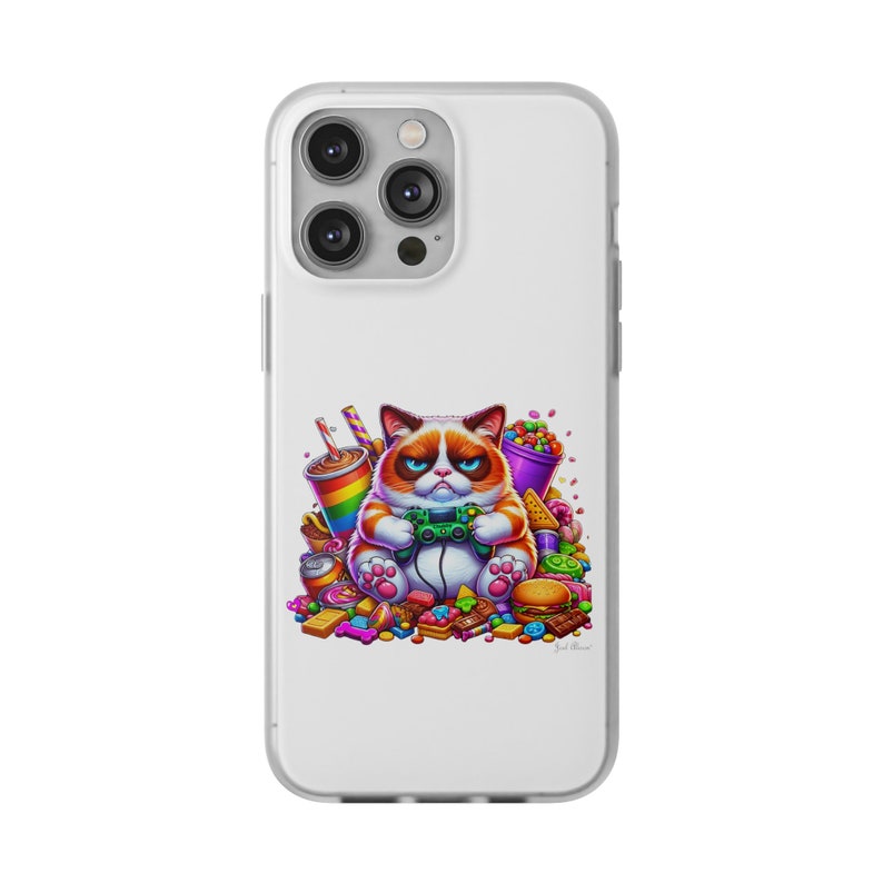 Meet Chubby the Grumpy Fat Cat Professional Gamer Colorful Cat Gamer ...