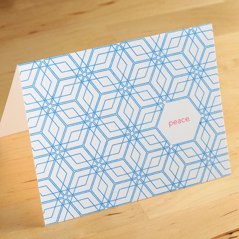 Holiday Cards -- Peace -- Set of 6 Hand-printed Cards - Etsy