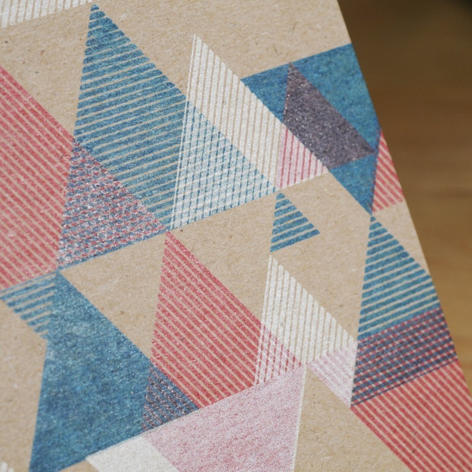 Hand-printed Triangular Pattern Card - Etsy