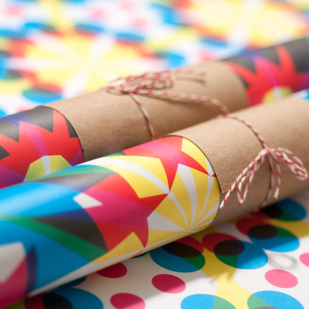 Wrapping Paper -- Set of 3 Sheets of Kaleidoscopic Patterned Paper - Etsy