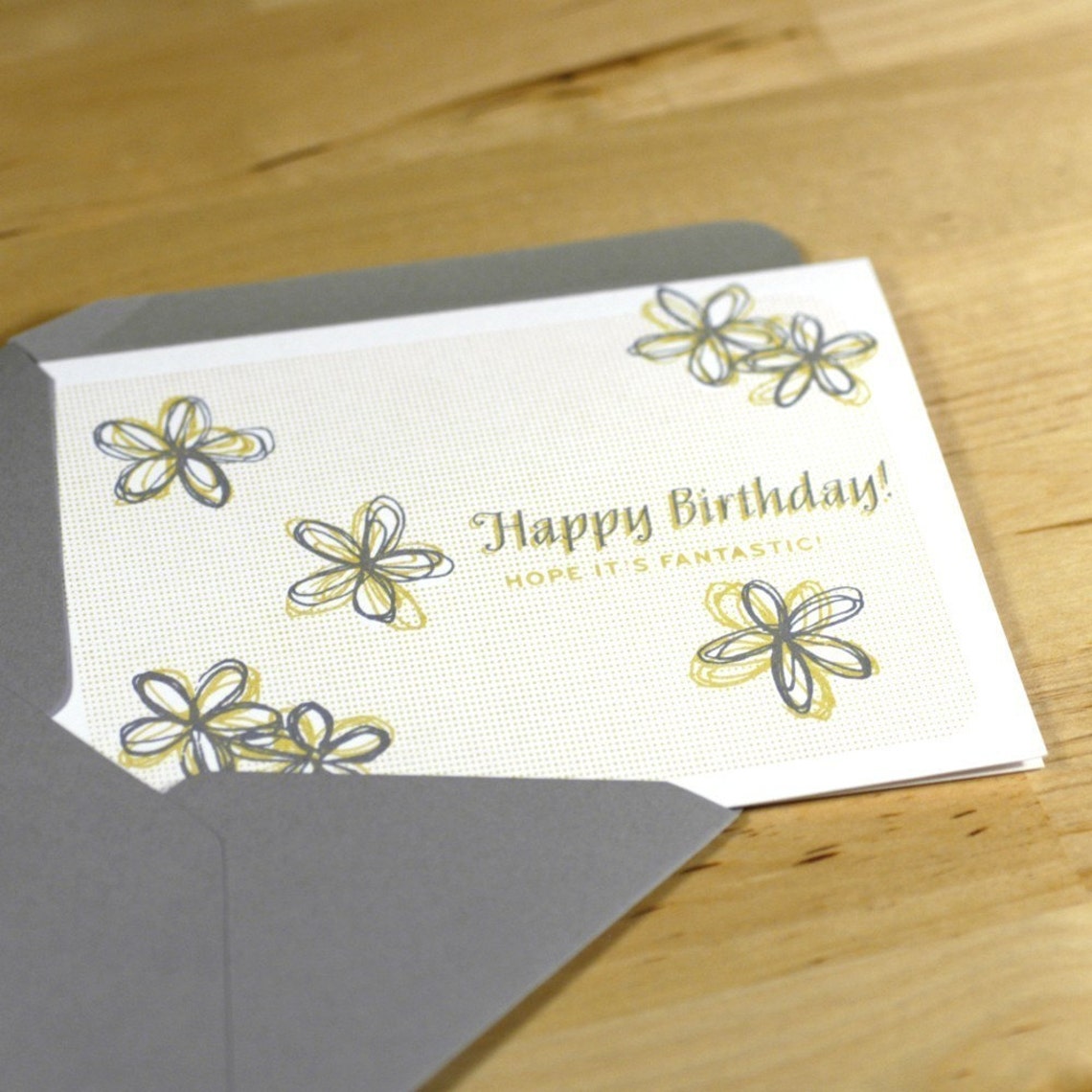 Happy Birthday Card -- Hand-printed - Etsy