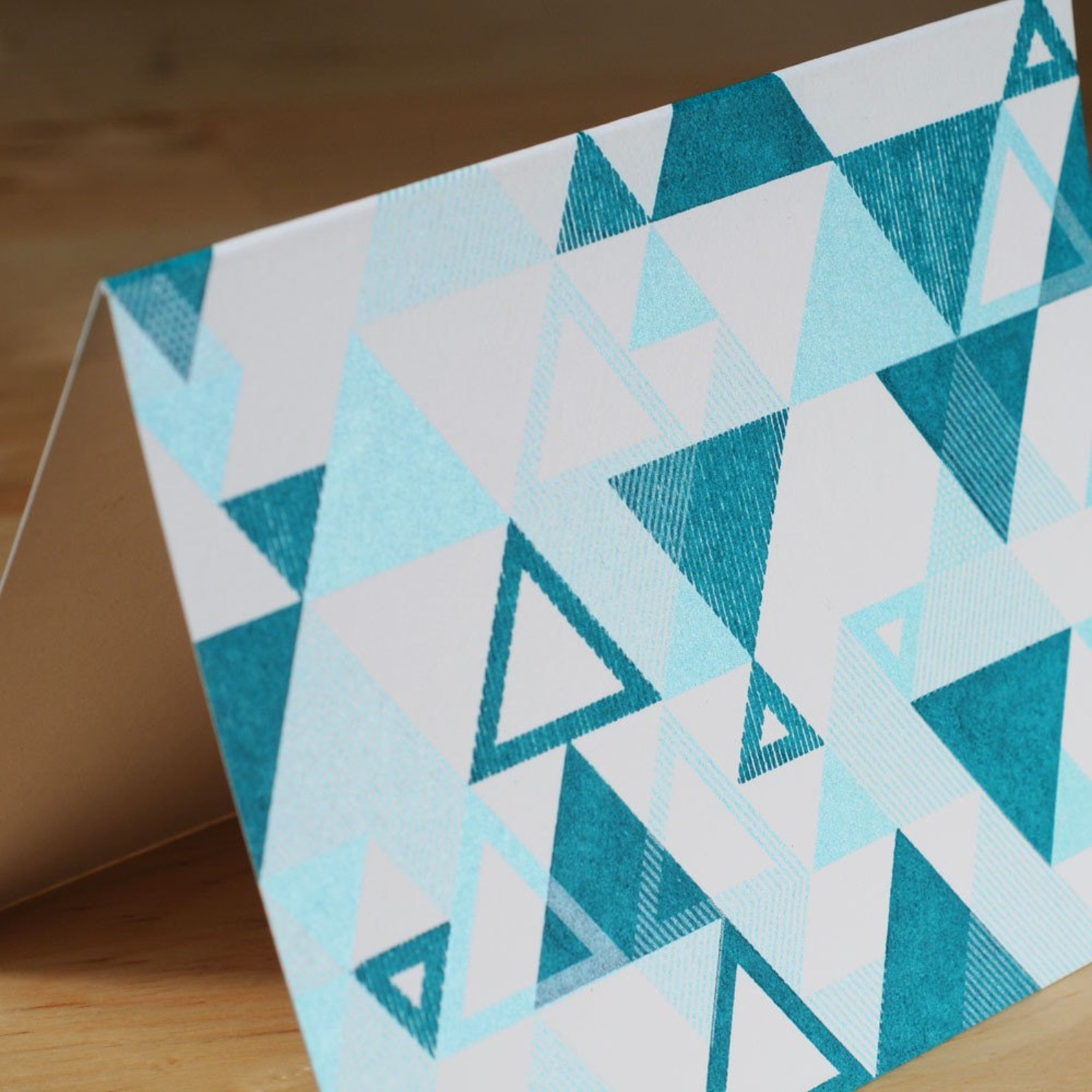 Set of 6 Hand-printed Triangle Pattern Cards White - Etsy