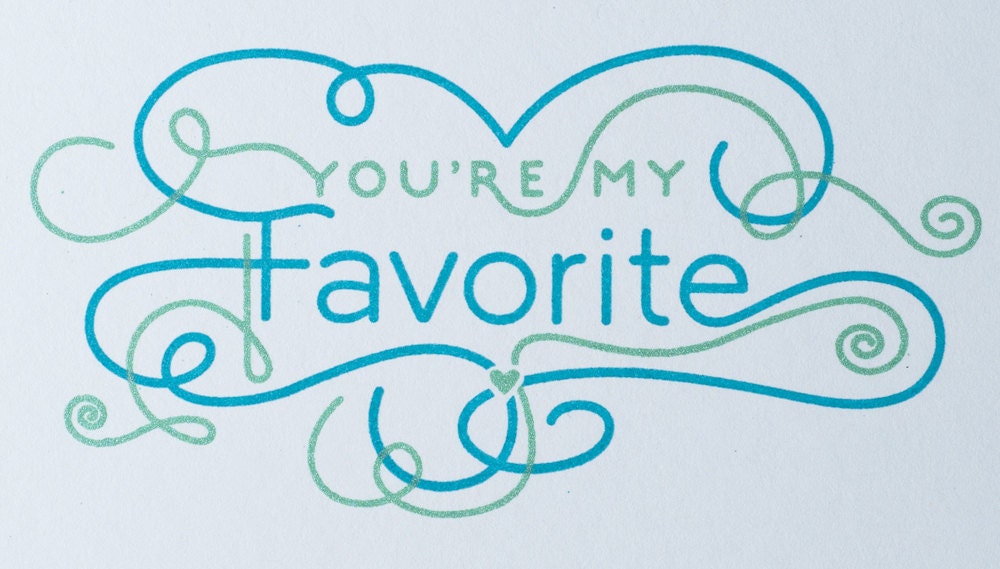 Greeting Card You're My Favorite Hand Printed on - Etsy